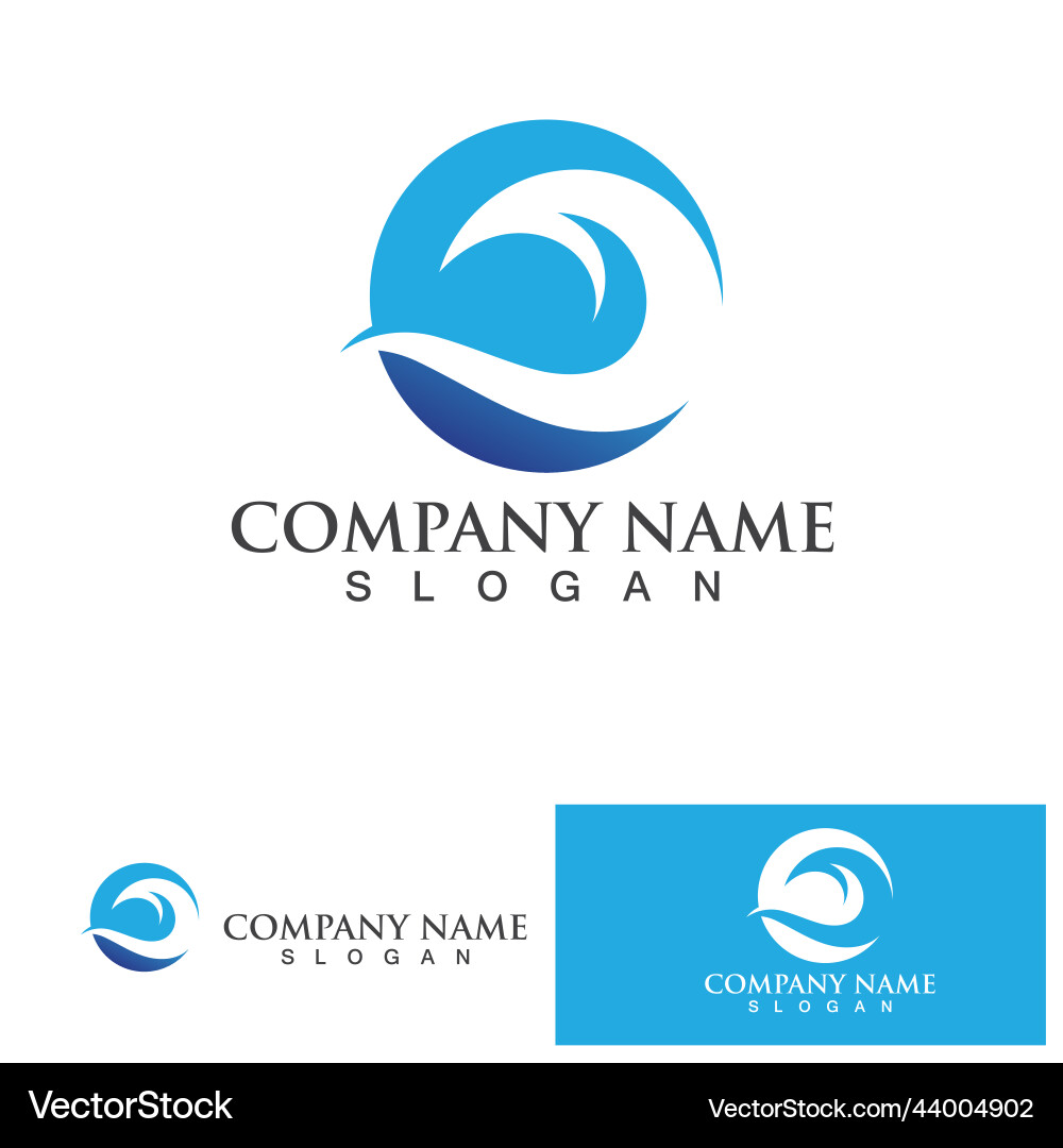Water wave logo design template Royalty Free Vector Image