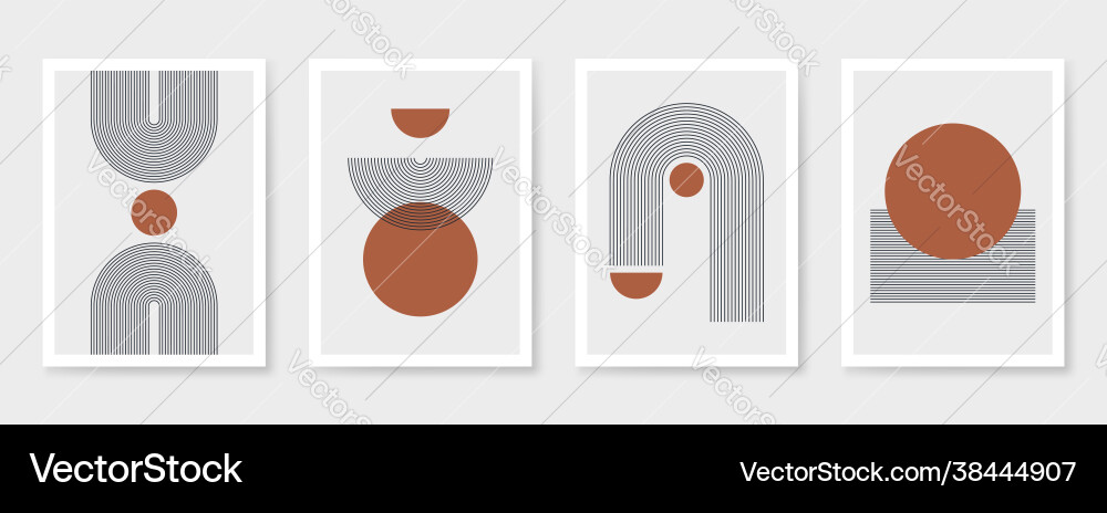 Abstract art poster with geometric shapes lines Vector Image