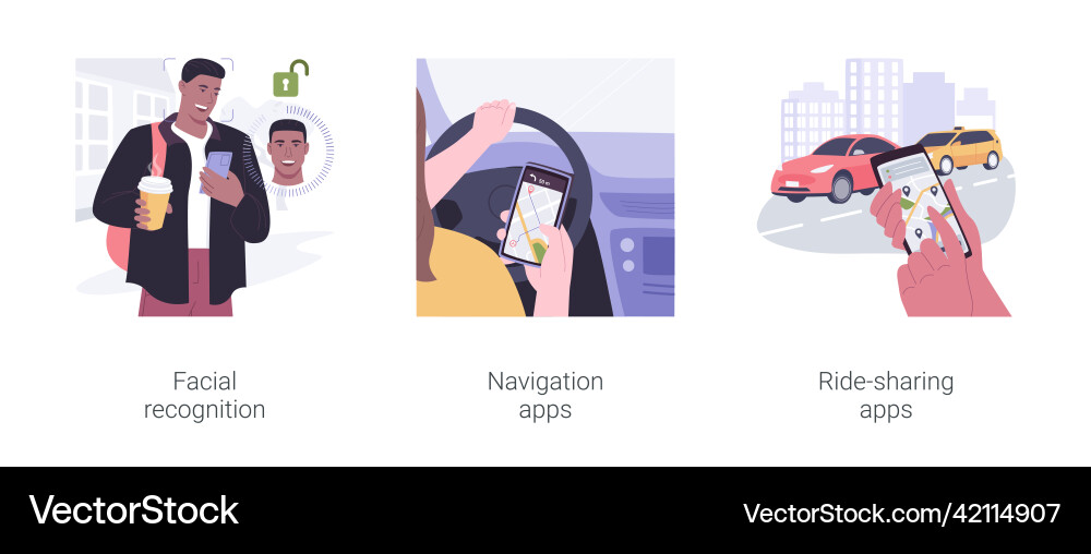Artificial intelligence applications isolated Vector Image