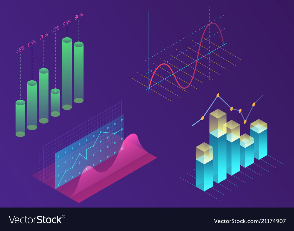 Bright modern gradient color infographic Vector Image