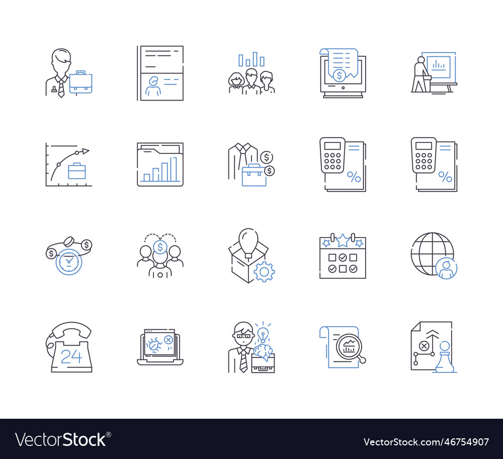 Business incomes outline icons collection Vector Image Business incomes outline icons collection Vector Image