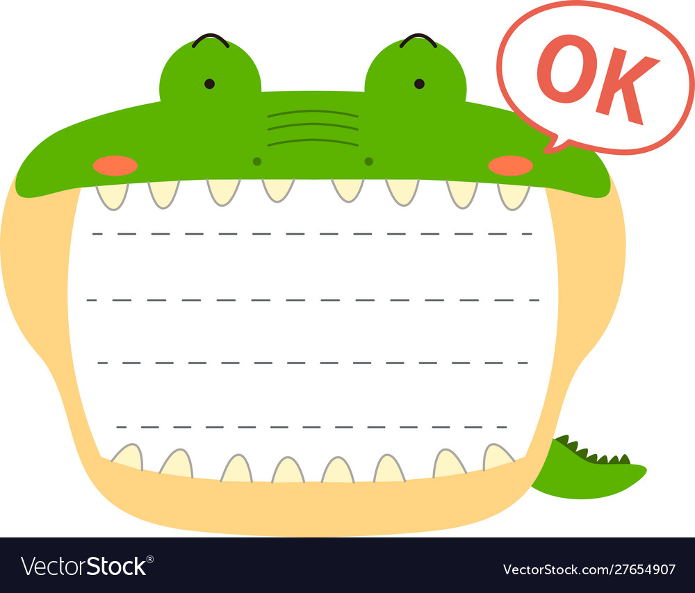 Cute crocodile noteboard Royalty Free Vector Image