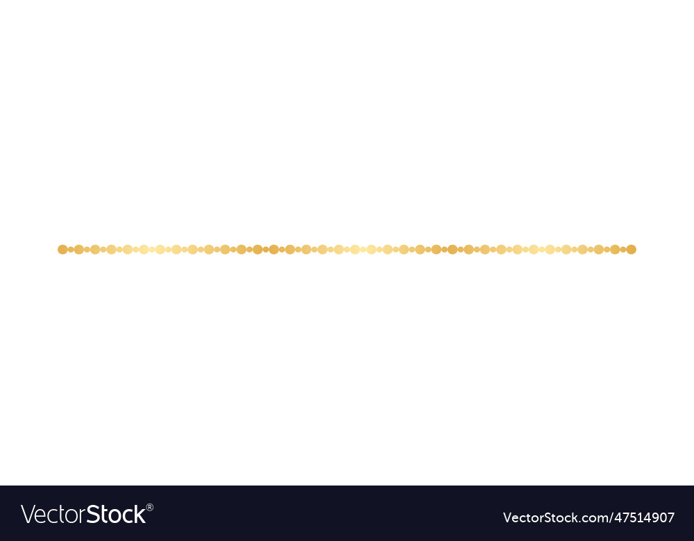 Gold dots pattern separator border golden elegant Vector Image