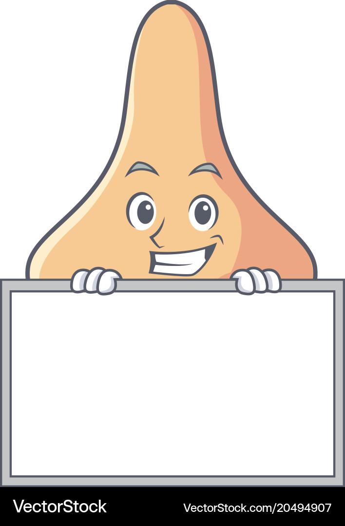 Grinning with board nose character cartoon style Vector Image