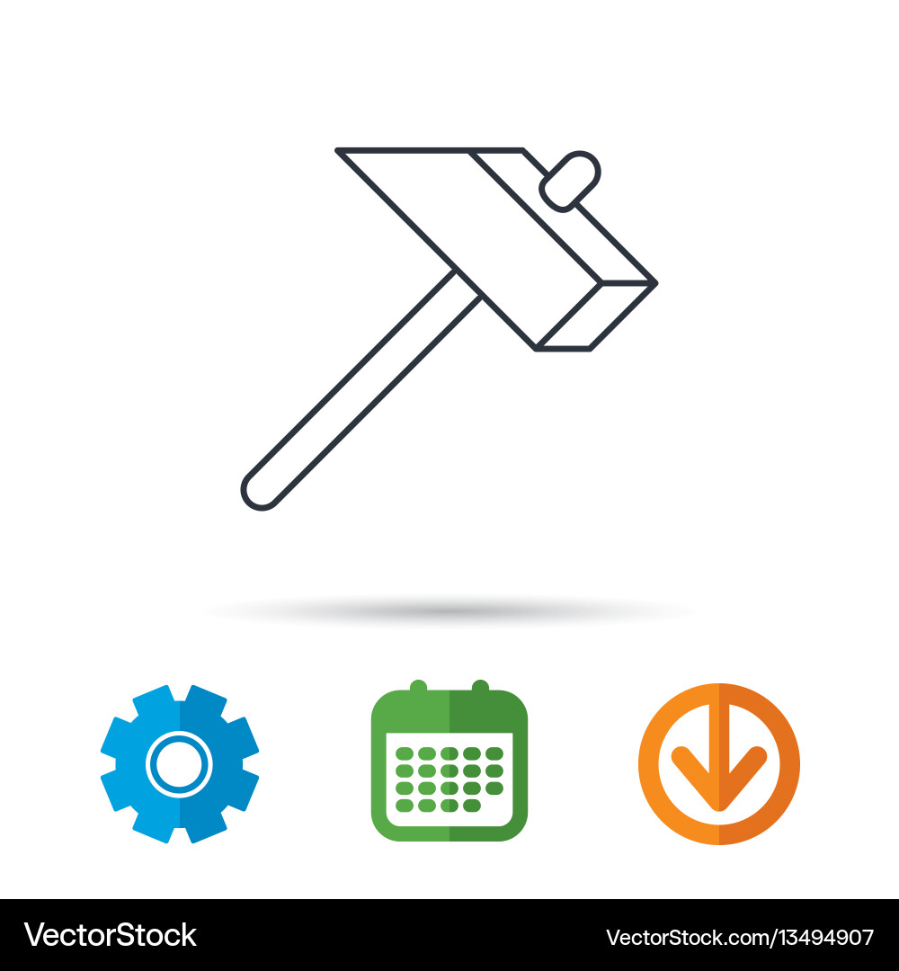 Hammer icon repair or fix sign Royalty Free Vector Image