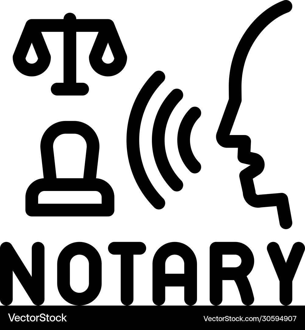 Legal notary icon outline Royalty Free Vector Image