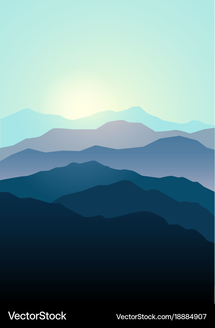 Mountains landscape in beautiful colors Royalty Free Vector