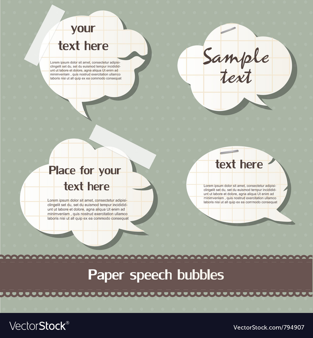 Paper speech bubbles Royalty Free Vector Image