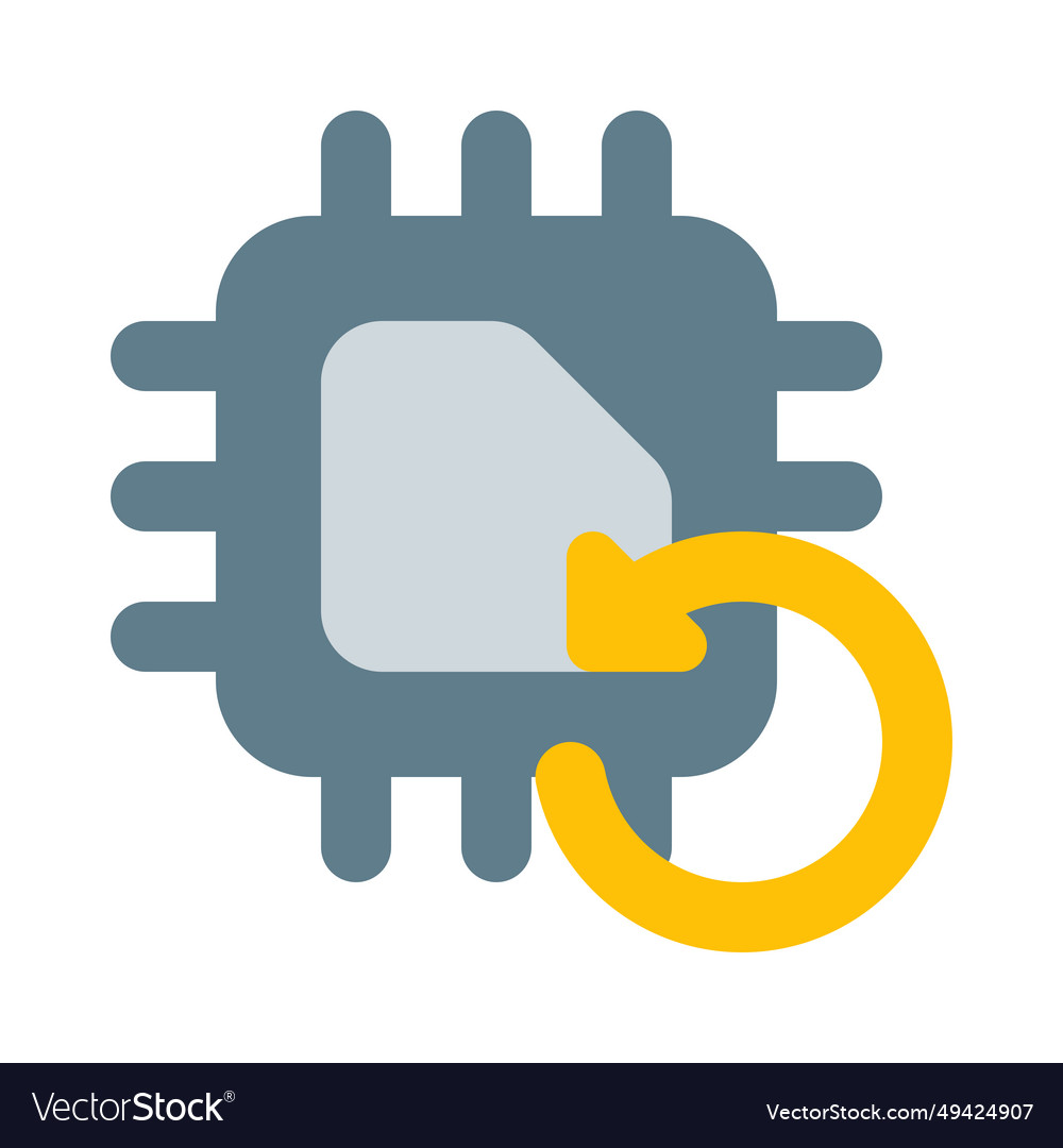 Reloading the processor to update its software Vector Image