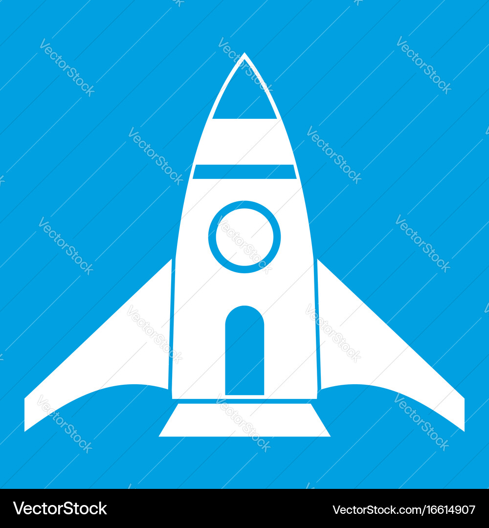 Rocket icon white Royalty Free Vector Image - VectorStock