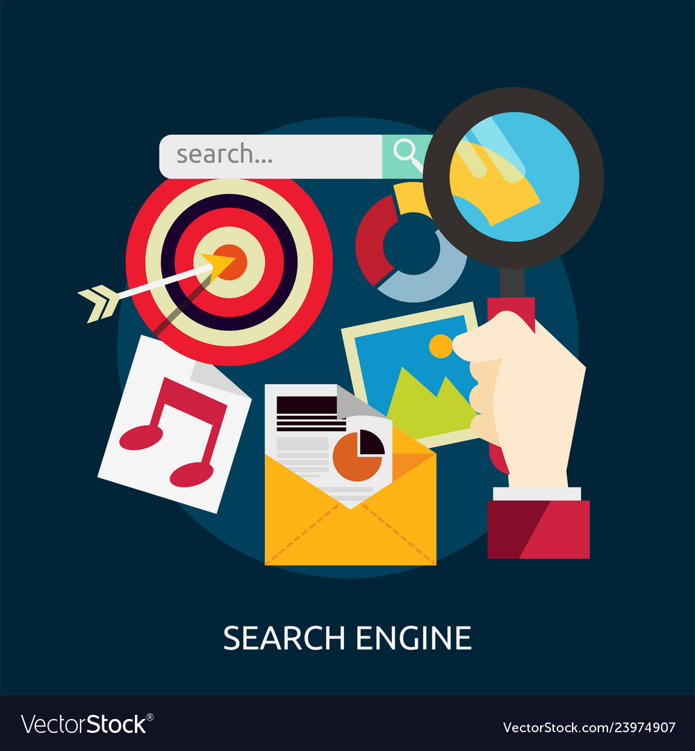 Search engine conceptual design Royalty Free Vector Image