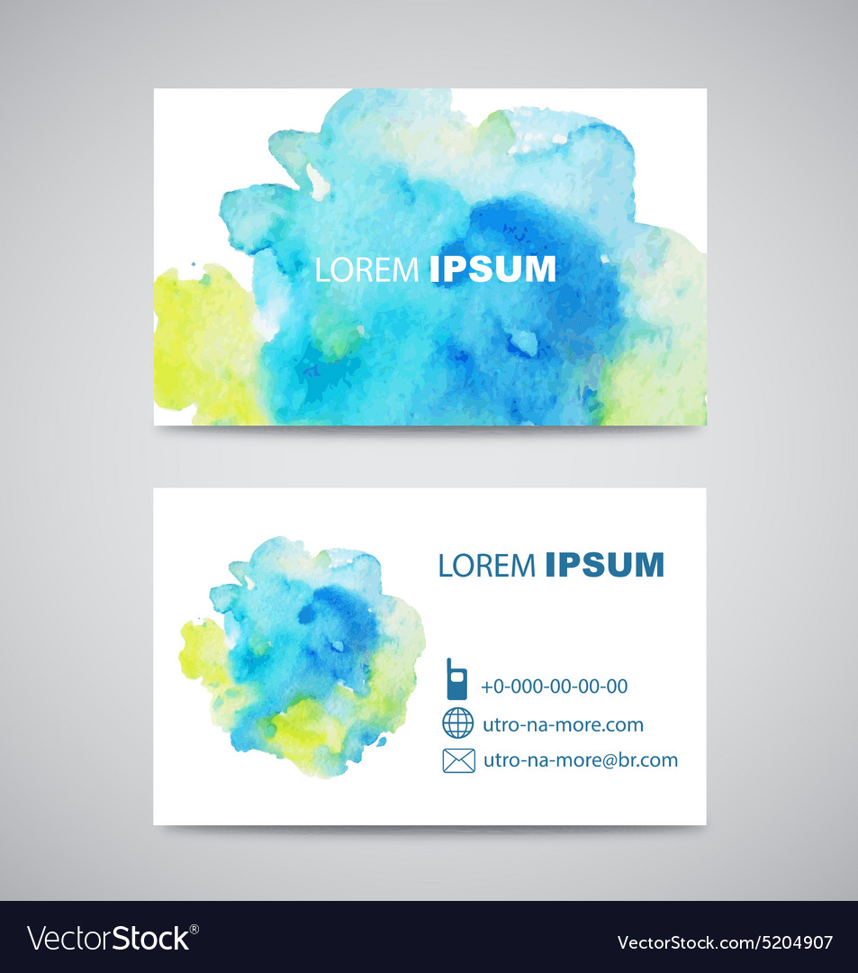 Set banners with green and blue watercolor Vector Image