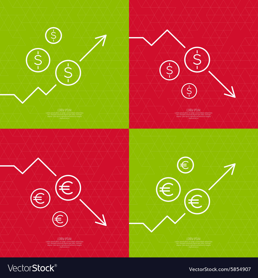 Set exchange graphs indicating Royalty Free Vector Image