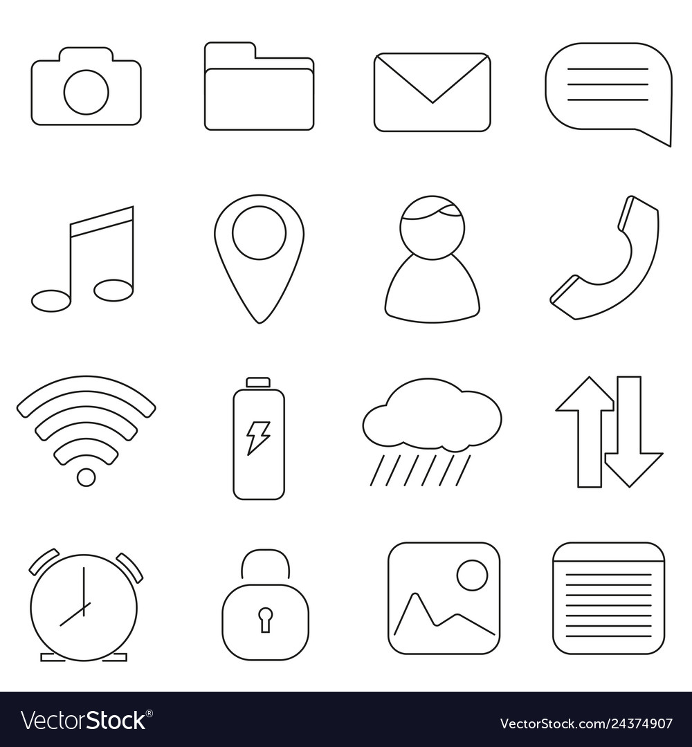Set of icons in line style communication message Vector Image