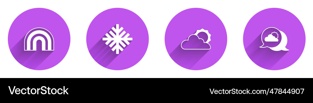 Set rainbow snowflake sun and cloud weather Vector Image