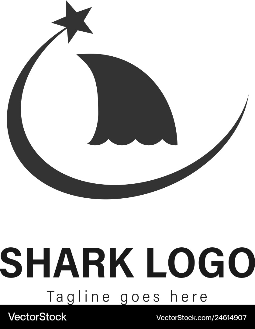 Shark logo template design with modern Royalty Free Vector