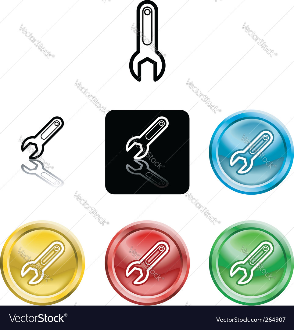 Spanner icons Royalty Free Vector Image - VectorStock