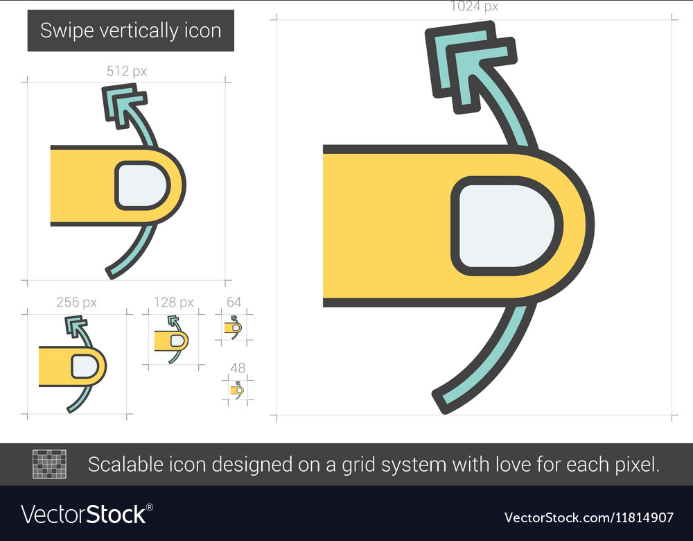 Swipe vertically line icon Royalty Free Vector Image Swipe vertically line icon Royalty Free Vector Image