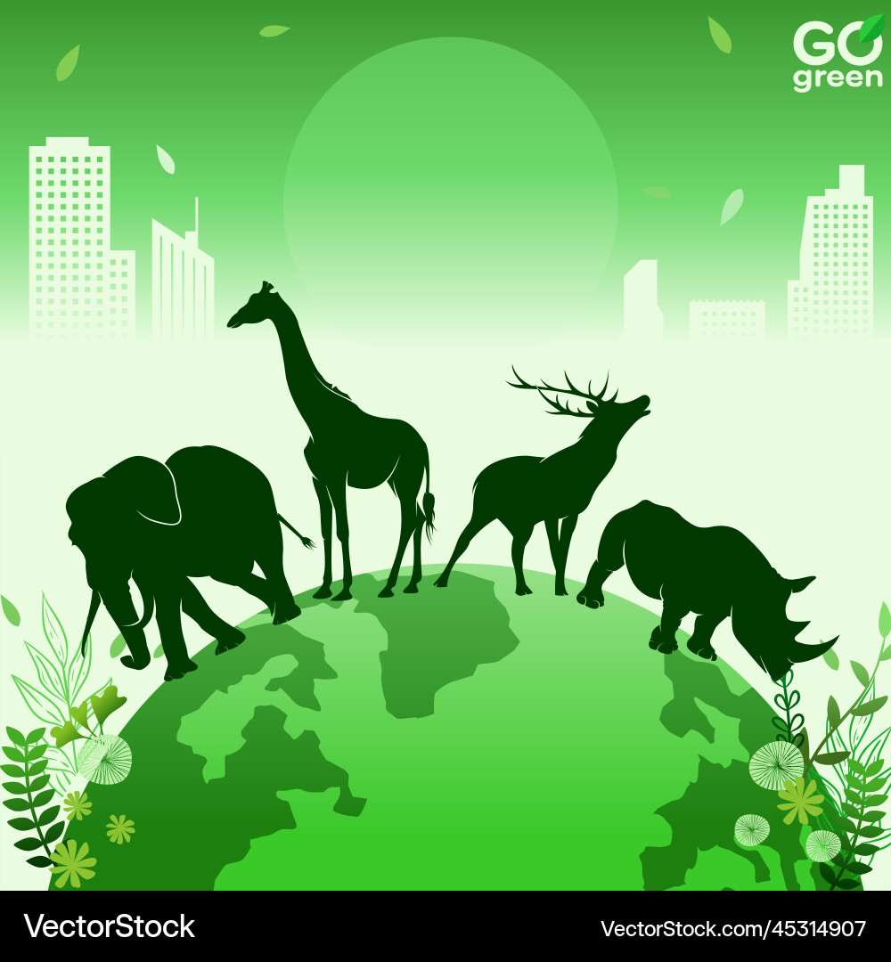 World animal day logo save earth logo design Vector Image