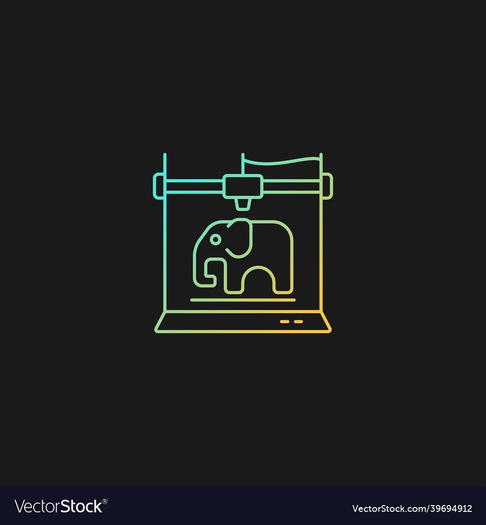 3d printed toys gradient icon for dark theme Vector Image
