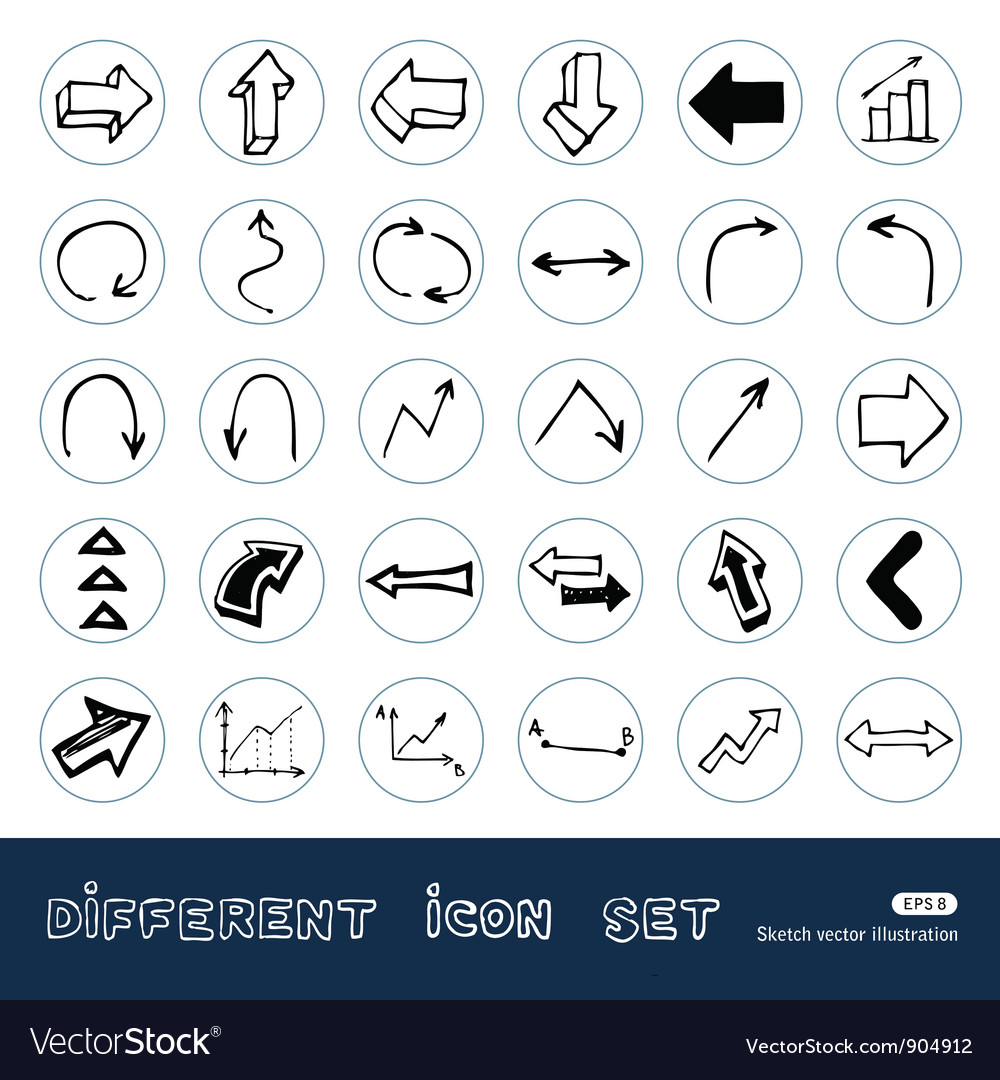 Arrows web icons set Royalty Free Vector Image