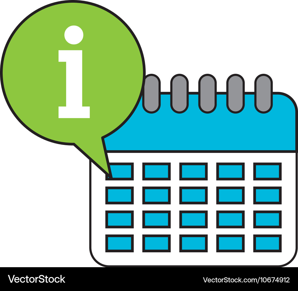 Calendar with social media icon Royalty Free Vector Image