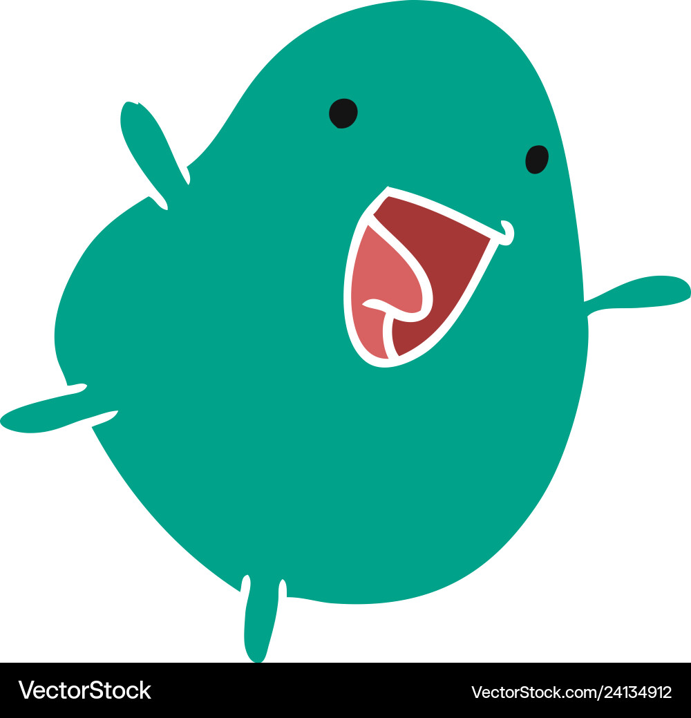 Cartoon kawaii cute happy bean Royalty Free Vector Image