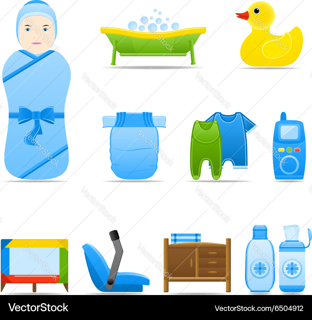Icon set baby care Royalty Free Vector Image - VectorStock