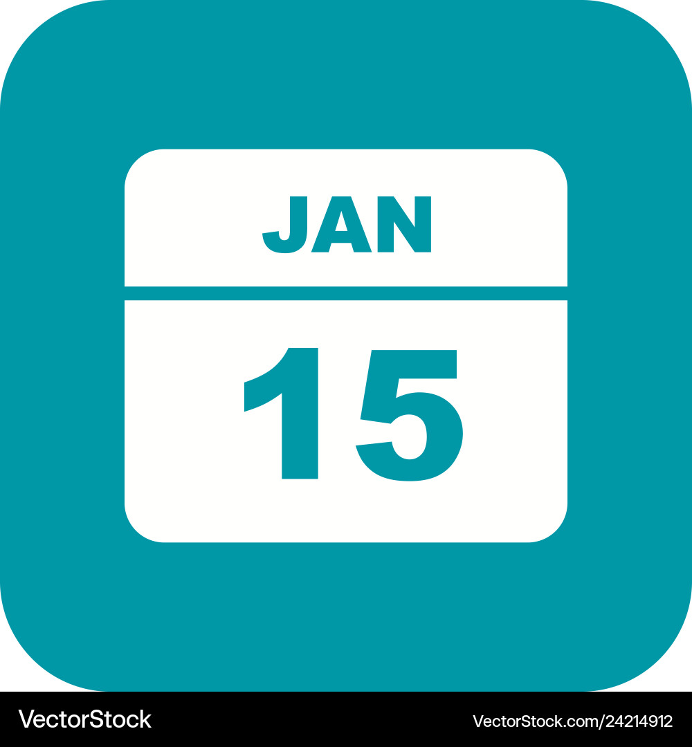 January 15th date on a single day calendar Vector Image