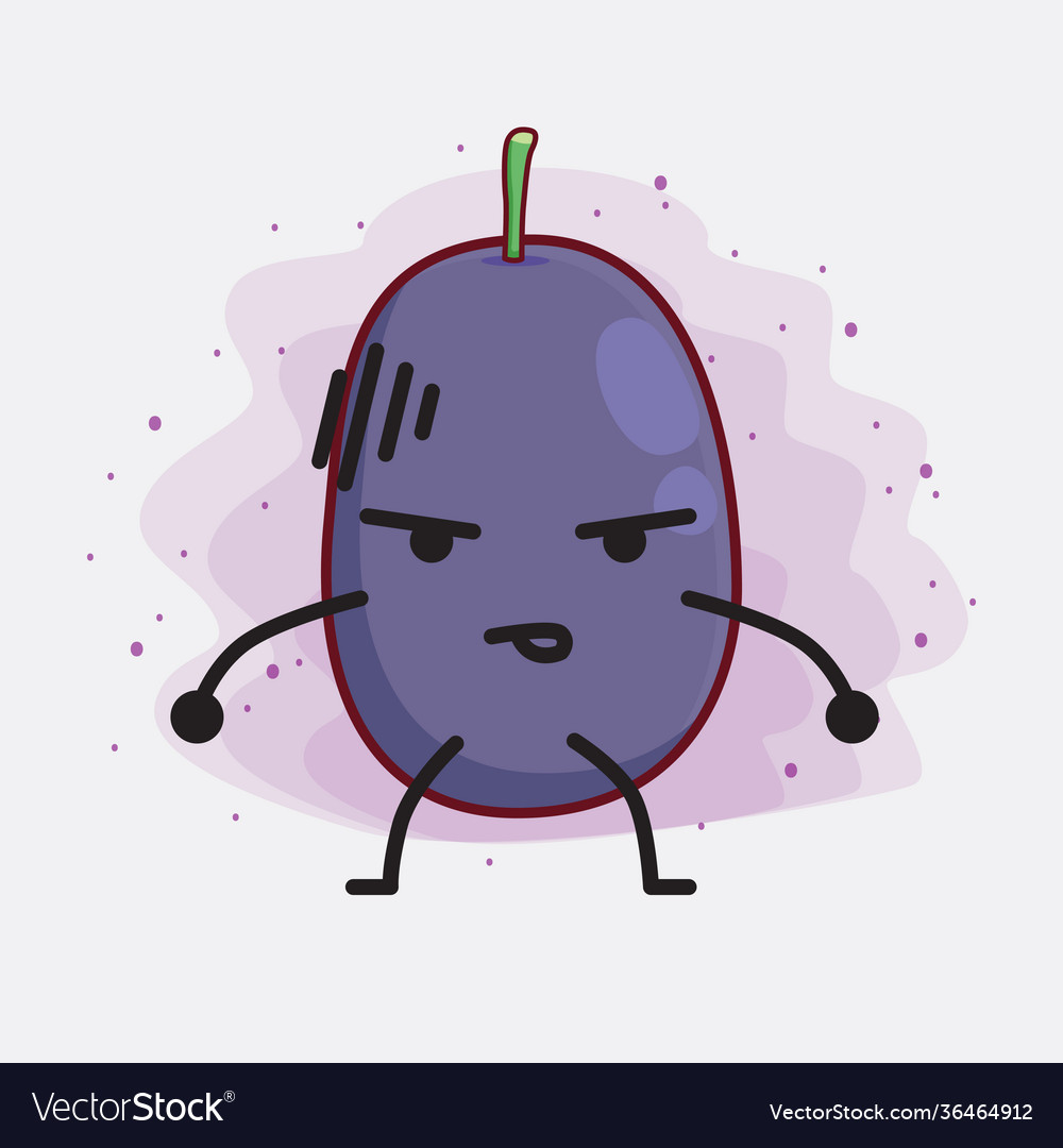 Java plum fruit cute character with simple face Vector Image