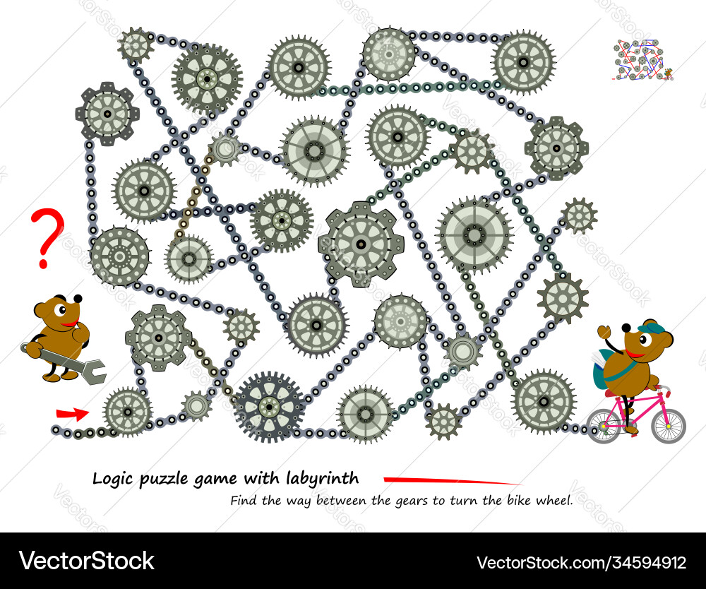 Logic puzzle game with labyrinth for children and Vector Image