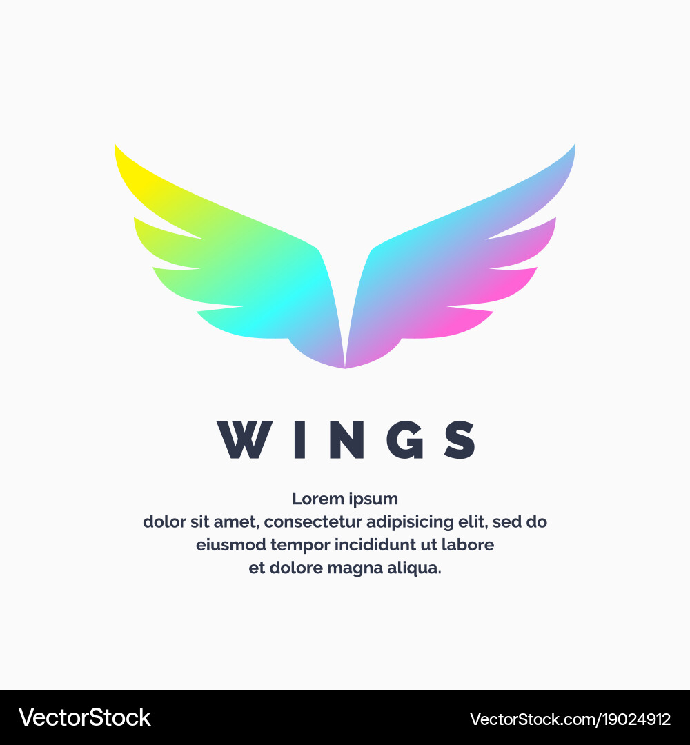 Modern colored wings in a futuristic style Vector Image