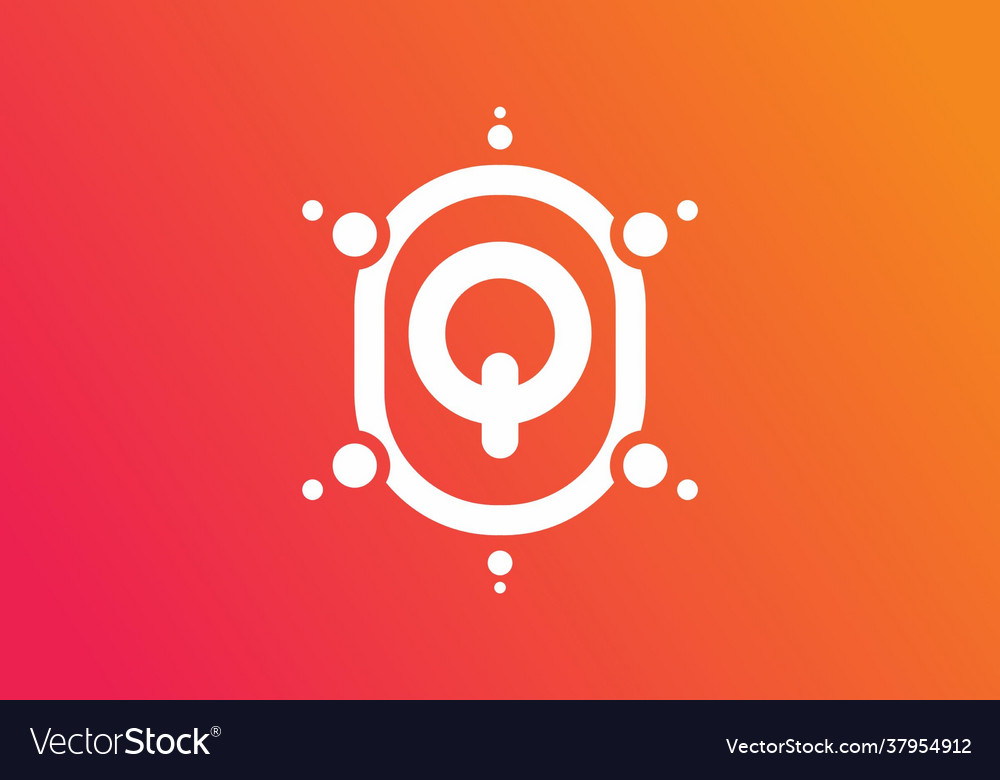 Orange pink gradient color q initial letter Vector Image Orange pink gradient color q initial letter Vector Image