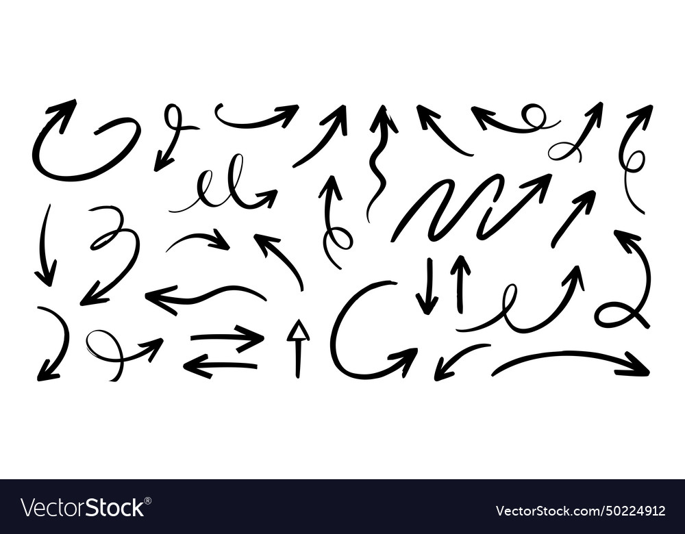 Pointer arrows set for business plan presentation Vector Image