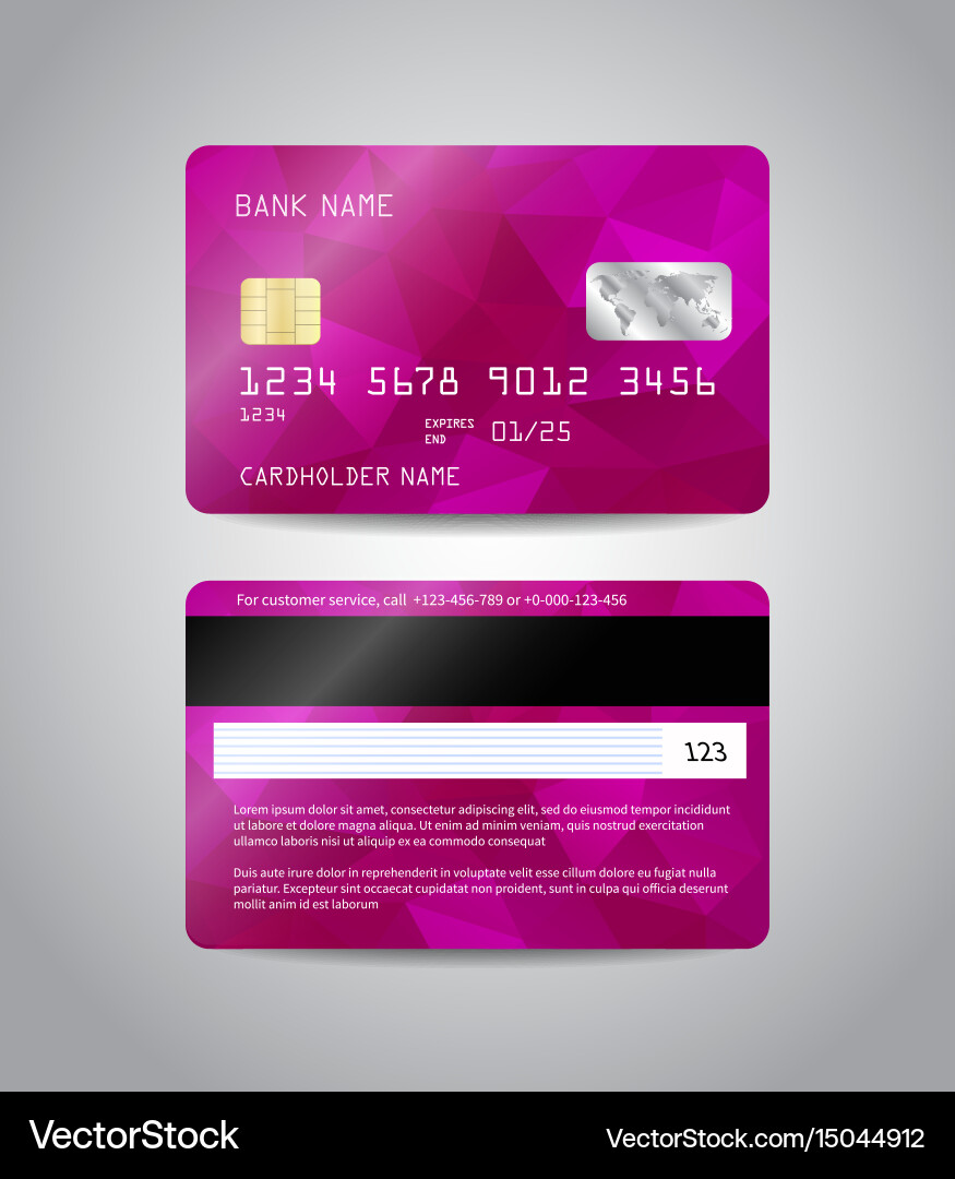Realistic detailed credit card Royalty Free Vector Image