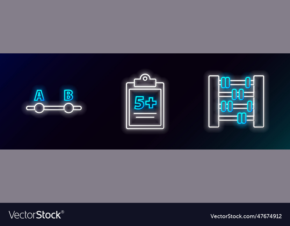 Set line abacus graph schedule chart diagram Vector Image