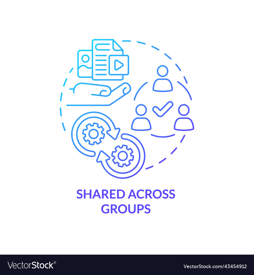 Shared across groups blue gradient concept icon Vector Image