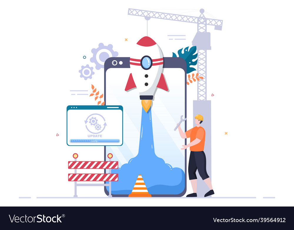 Software system under maintenance error website Vector Image