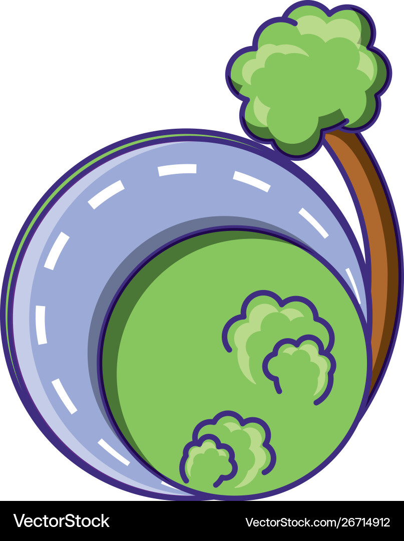 Tree plant nature with road isolated icon Vector Image