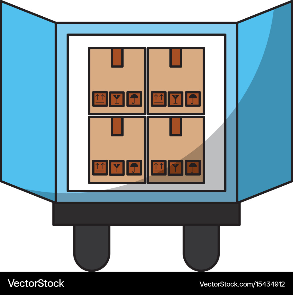 Truck delivery with box service icon Royalty Free Vector