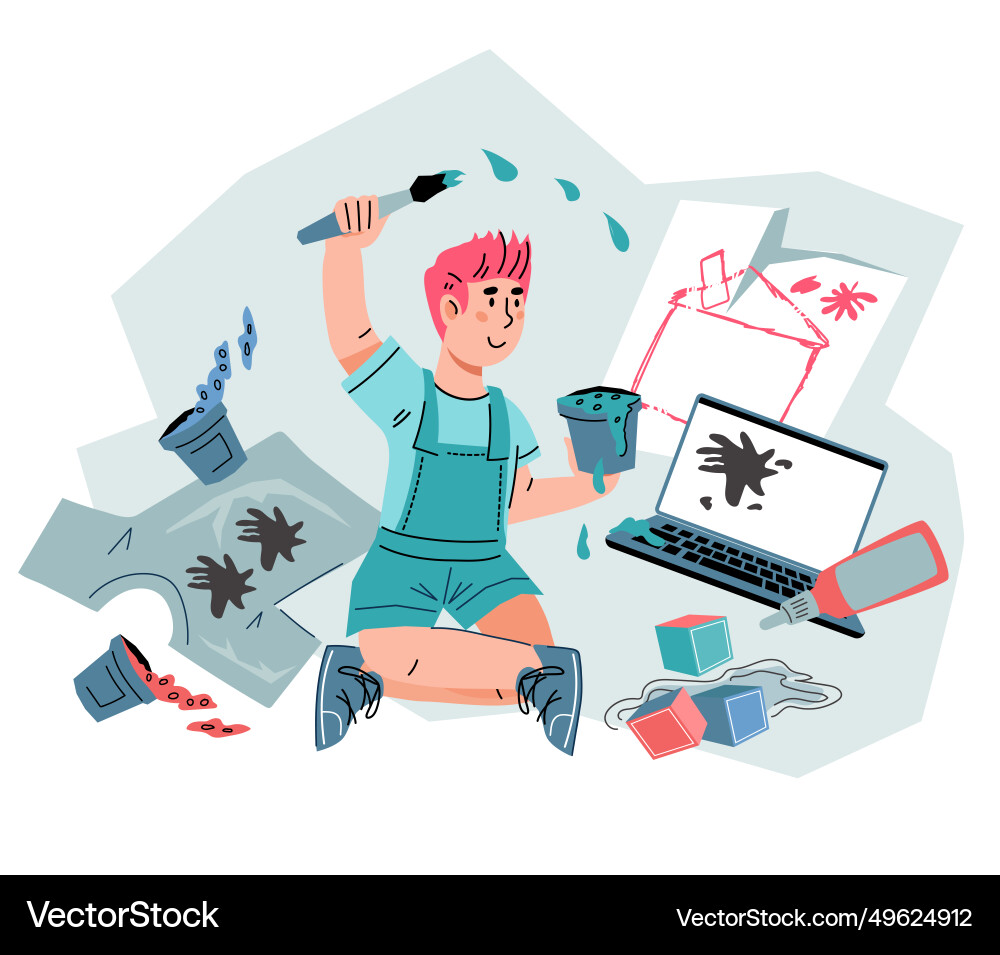 Upbringing and accustoming children to order Vector Image
