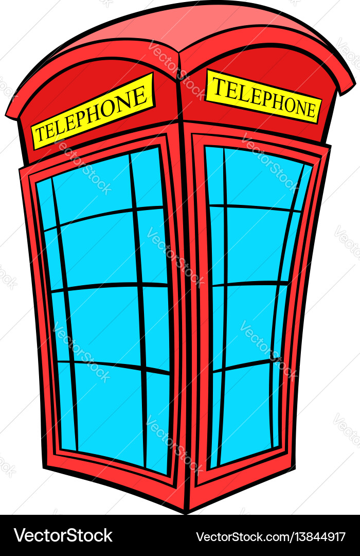 British red phone booth icon cartoon Royalty Free Vector