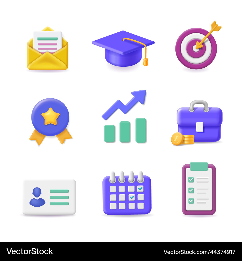 Business career work icon set education Royalty Free Vector