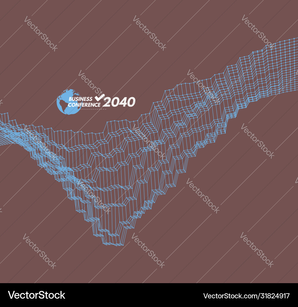 Business event invitation template sound wave Vector Image
