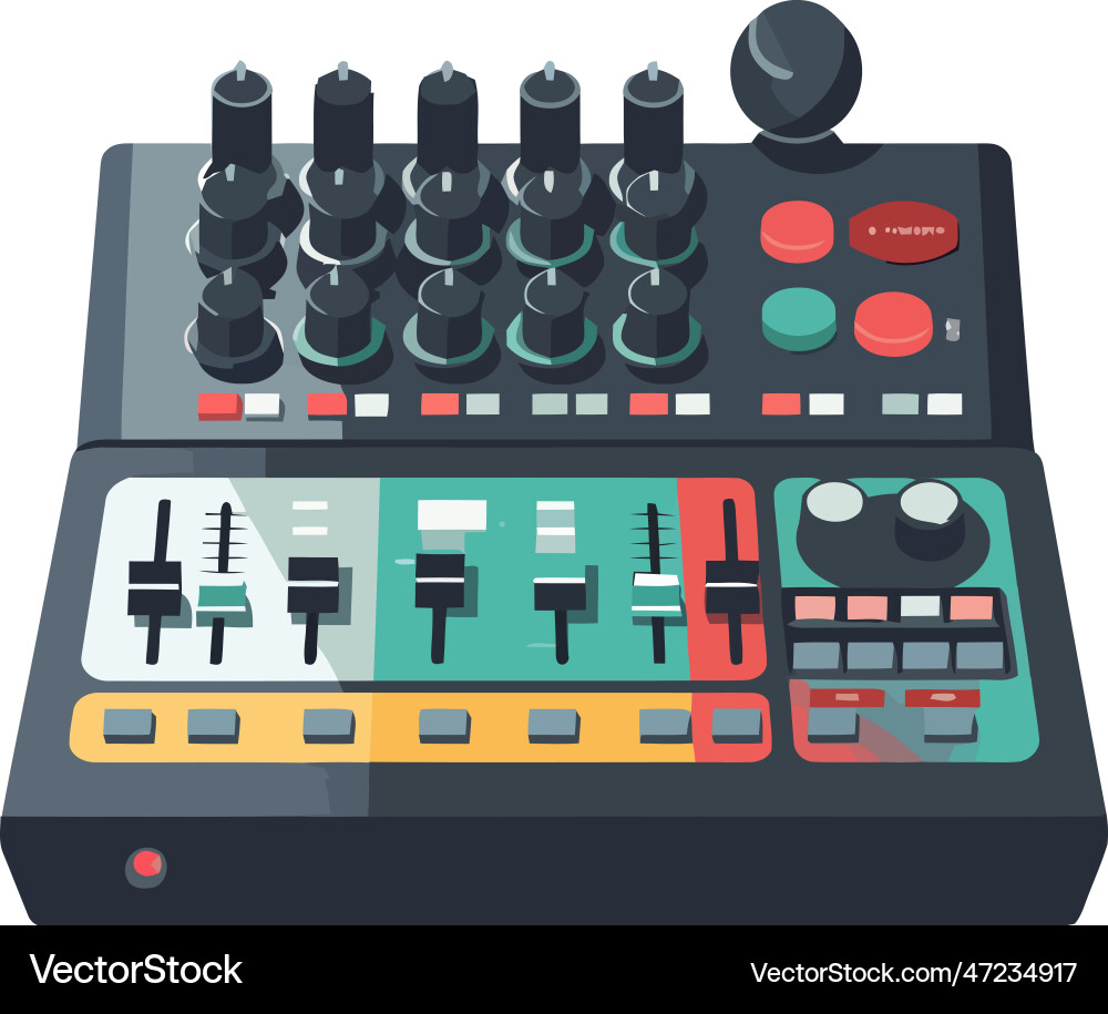 Electric sound mixer control knob Royalty Free Vector Image