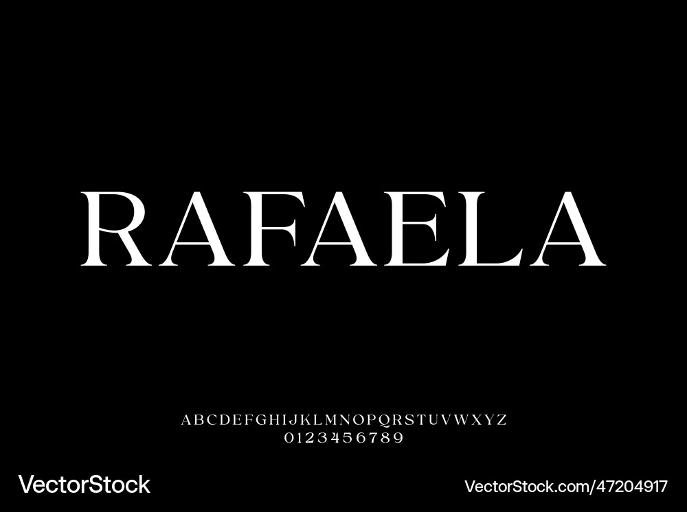Elegant luxury serif style display font Royalty Free Vector