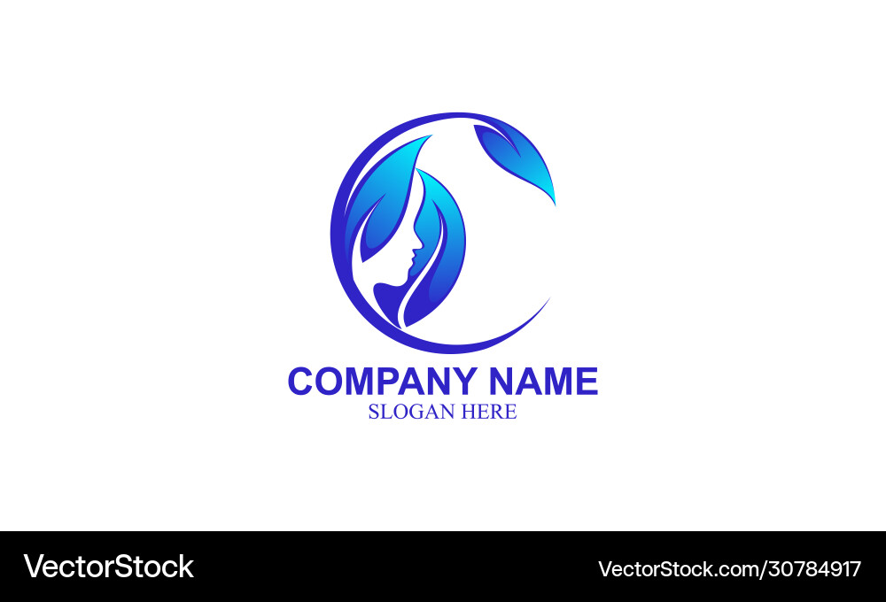 Face leaf woman ecology green logo Royalty Free Vector Image