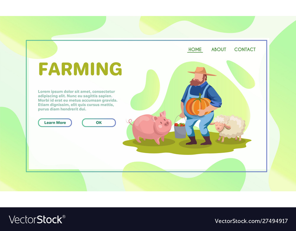 Farming flat set Royalty Free Vector Image - VectorStock