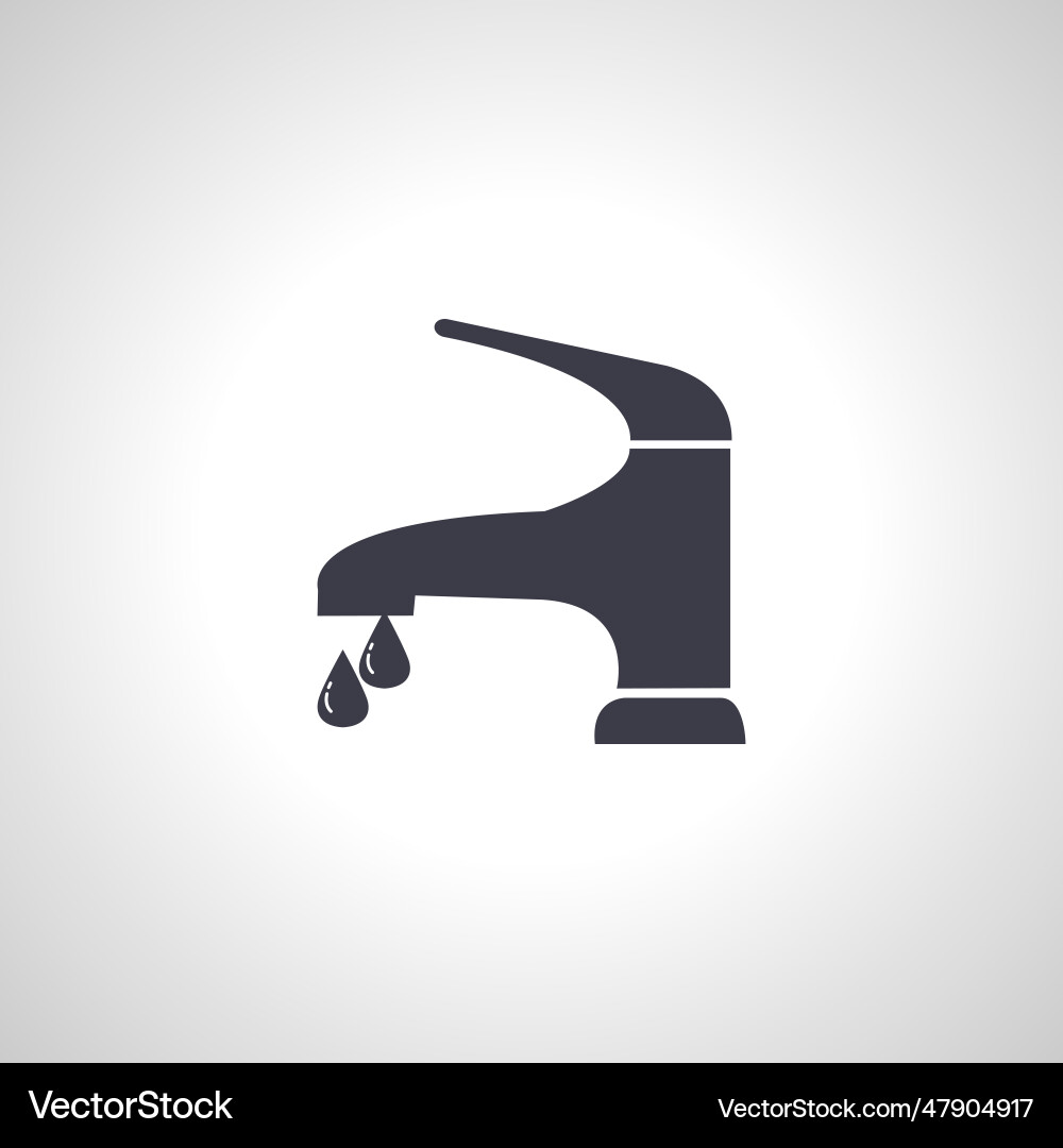 Faucet icon dripping tap with drop icon water tap Vector Image