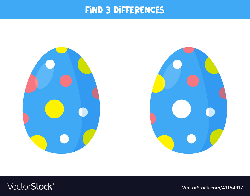 Find three differences between two pictures Vector Image